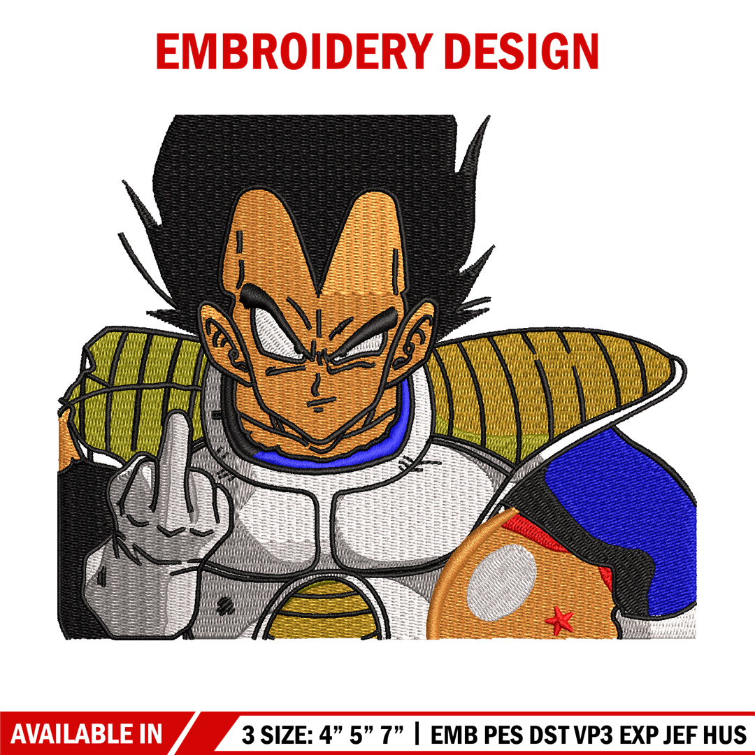 Vegeta saiyan embroidery design, Dragonball embroidery, Anim - Inspire ...