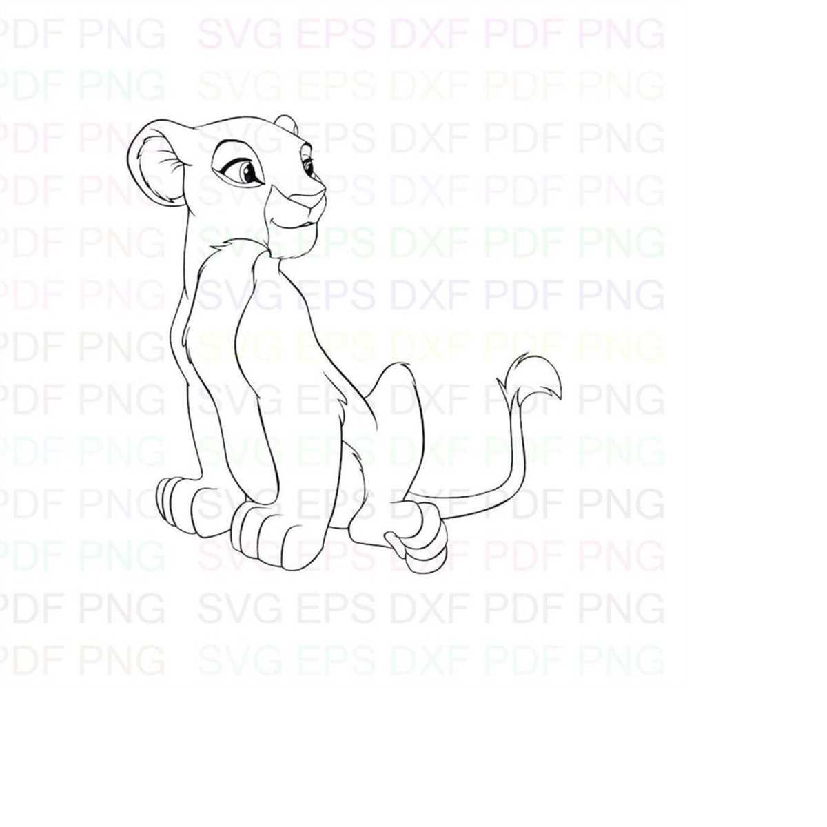 Nala_The_Lion_King_4 Outline Svg Dxf Eps Pdf Png, Cricut, Cu - Inspire ...