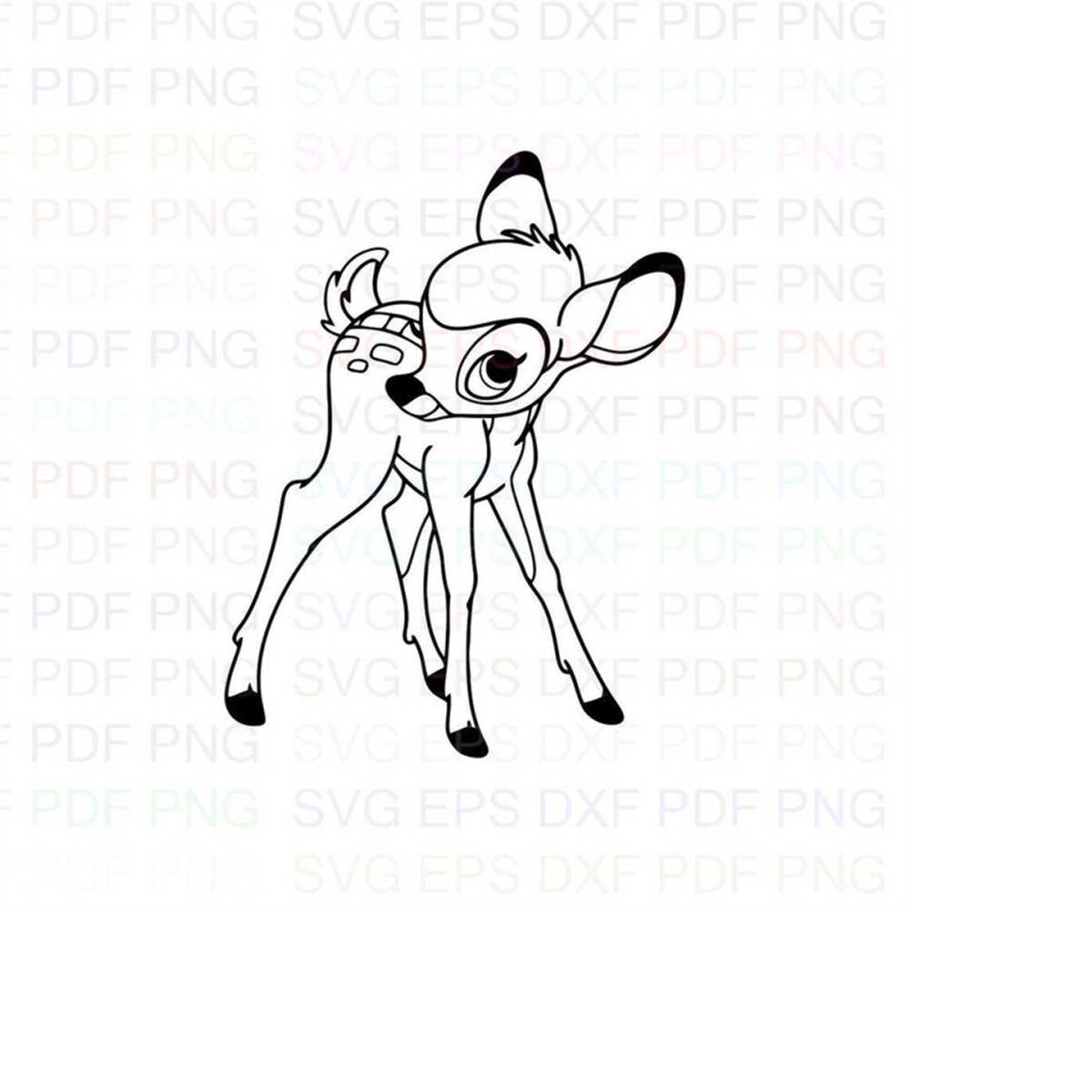 Bambi2 Outline Svg Dxf Eps Pdf Png, Cricut, Cutting file, Ve - Inspire ...