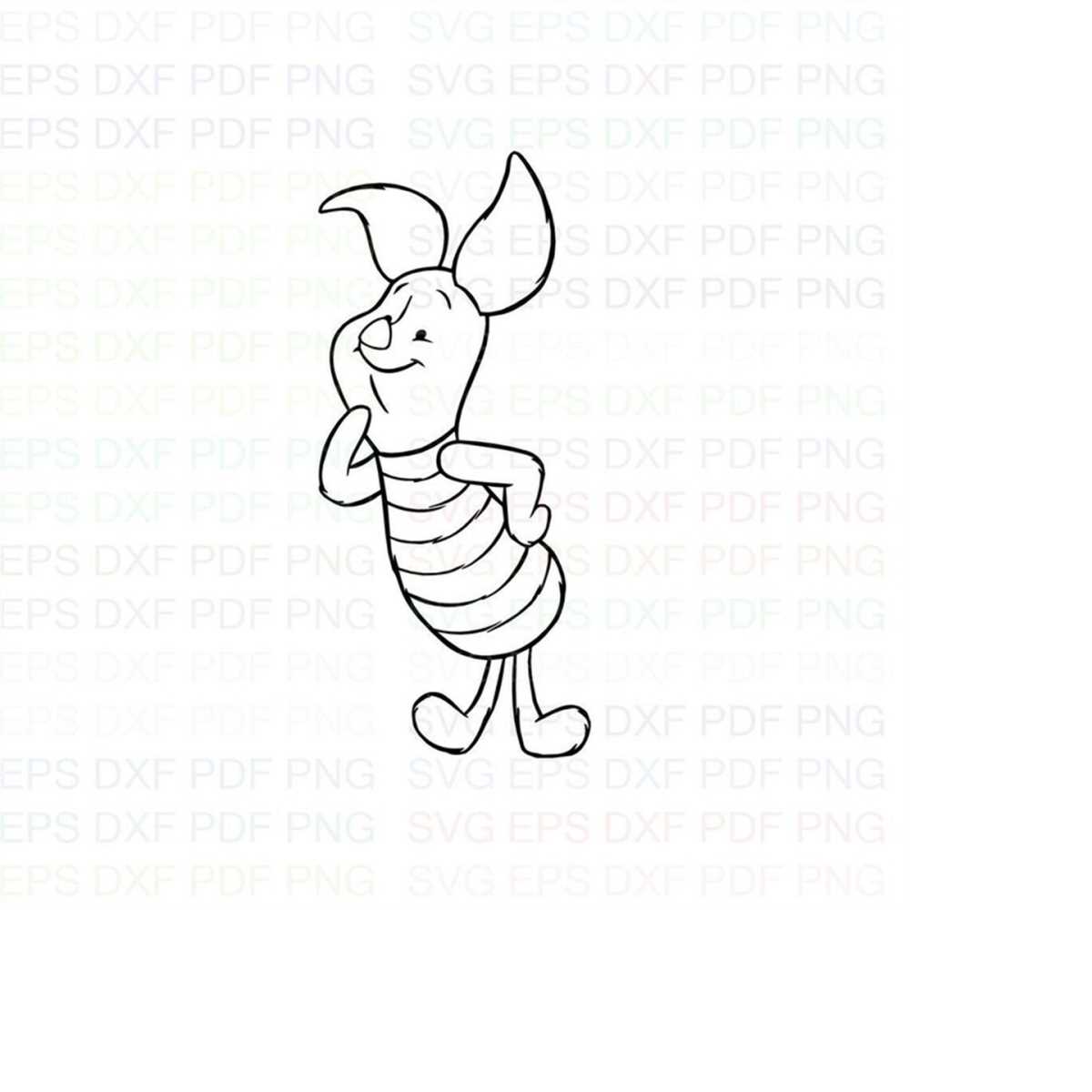 Piglet_Winnie_the_Pooh_4 Outline Svg Dxf Eps Pdf Png, Cricut - Inspire ...
