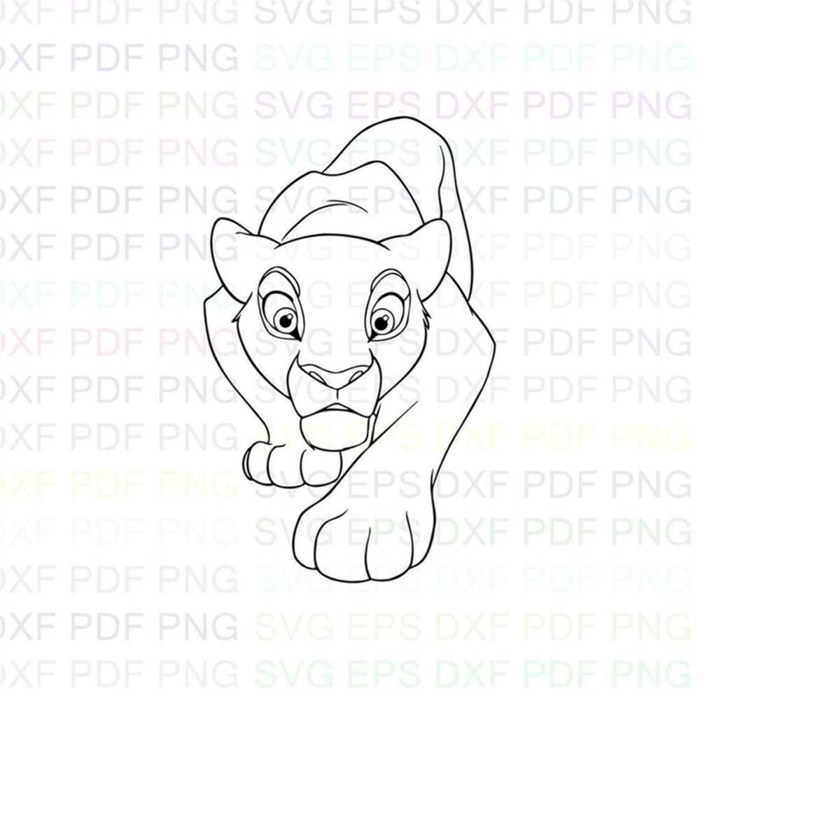 Nala_The_Lion_King_5 Outline Svg Dxf Eps Pdf Png, Cricut, Cu - Inspire ...