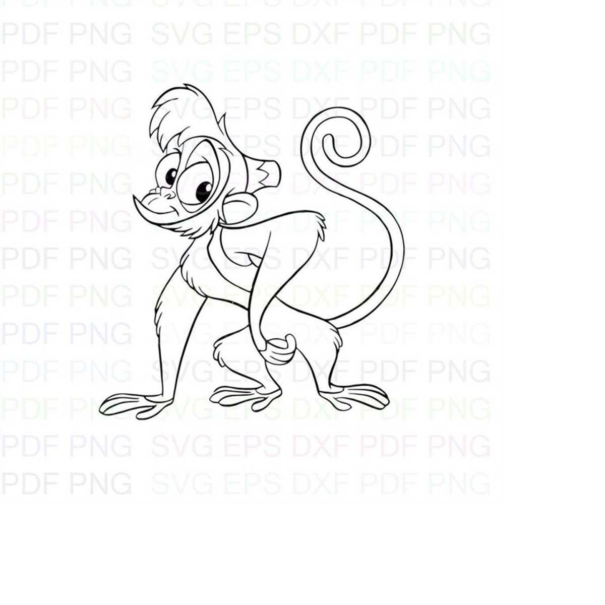 Abu_2_Aladdin Outline Svg Dxf Eps Pdf Png, Cricut, Cutting f - Inspire ...