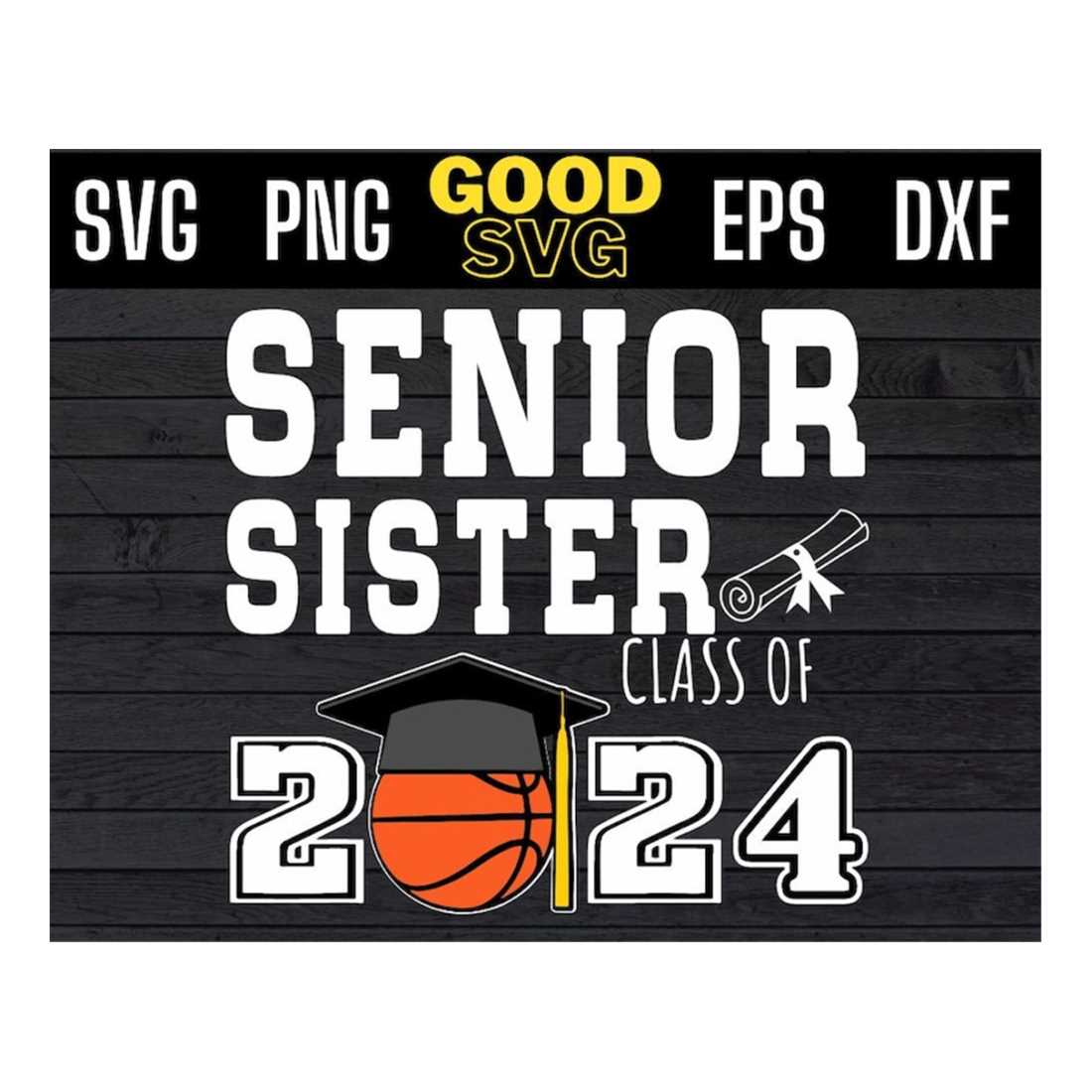 Class Of 2024 Basketball Player Senior sister Graduation Svg - Inspire ...