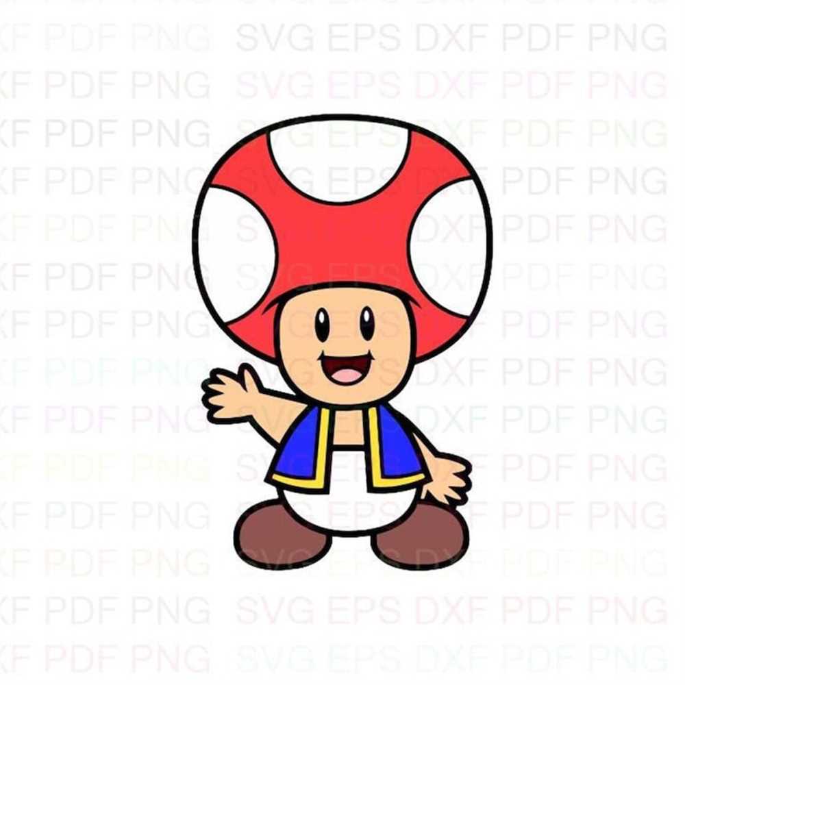 Toad_Super_Mario_Bros Svg Dxf Eps Pdf Png, Cricut, Cutting f - Inspire ...