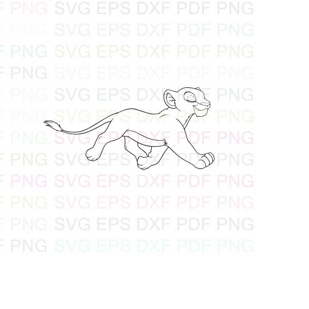 Nala_The_Lion_King_7 Outline Svg Dxf Eps Pdf Png, Cricut, Cu - Inspire Uplift