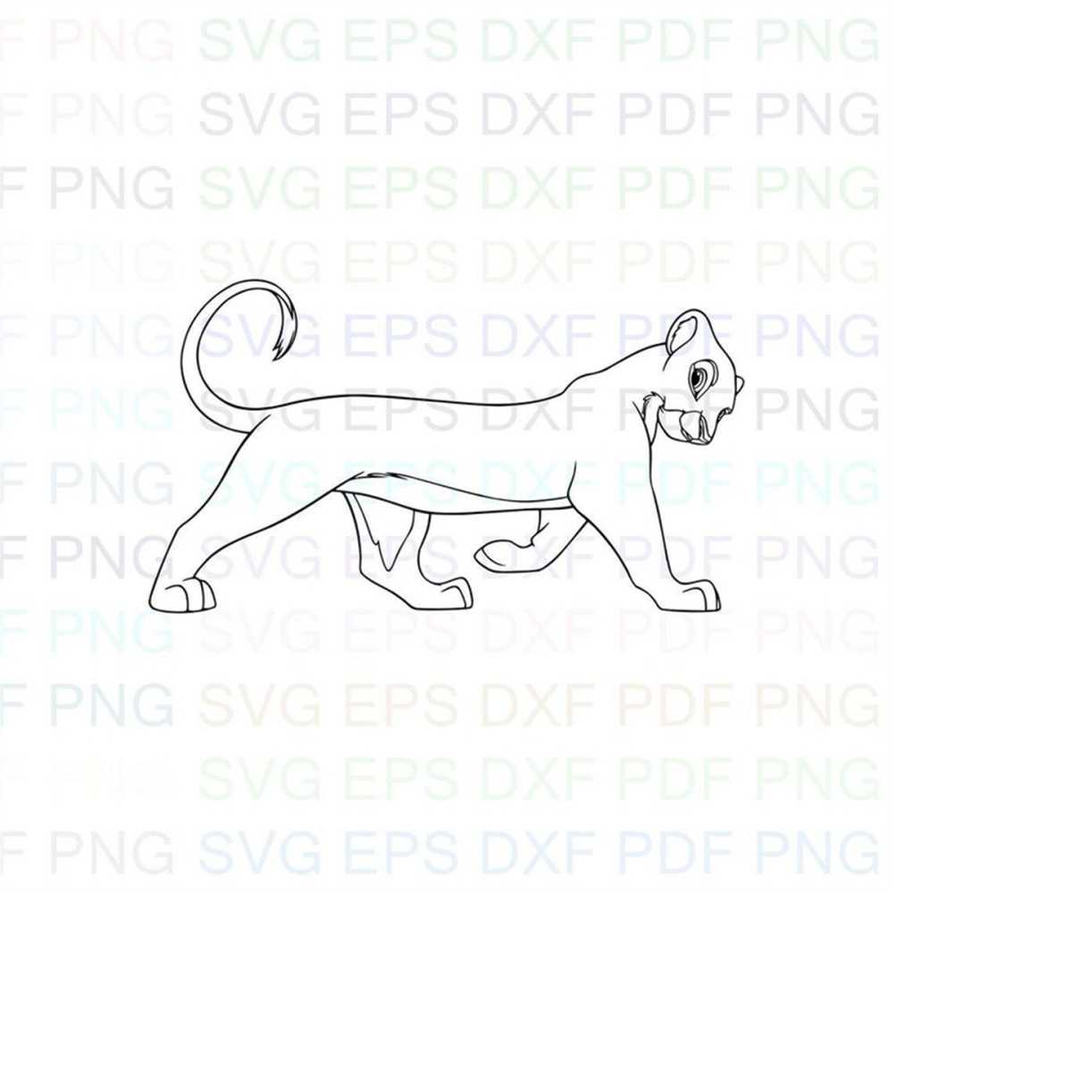 Nala_The_Lion_King_6 Outline Svg Dxf Eps Pdf Png, Cricut, Cu - Inspire ...