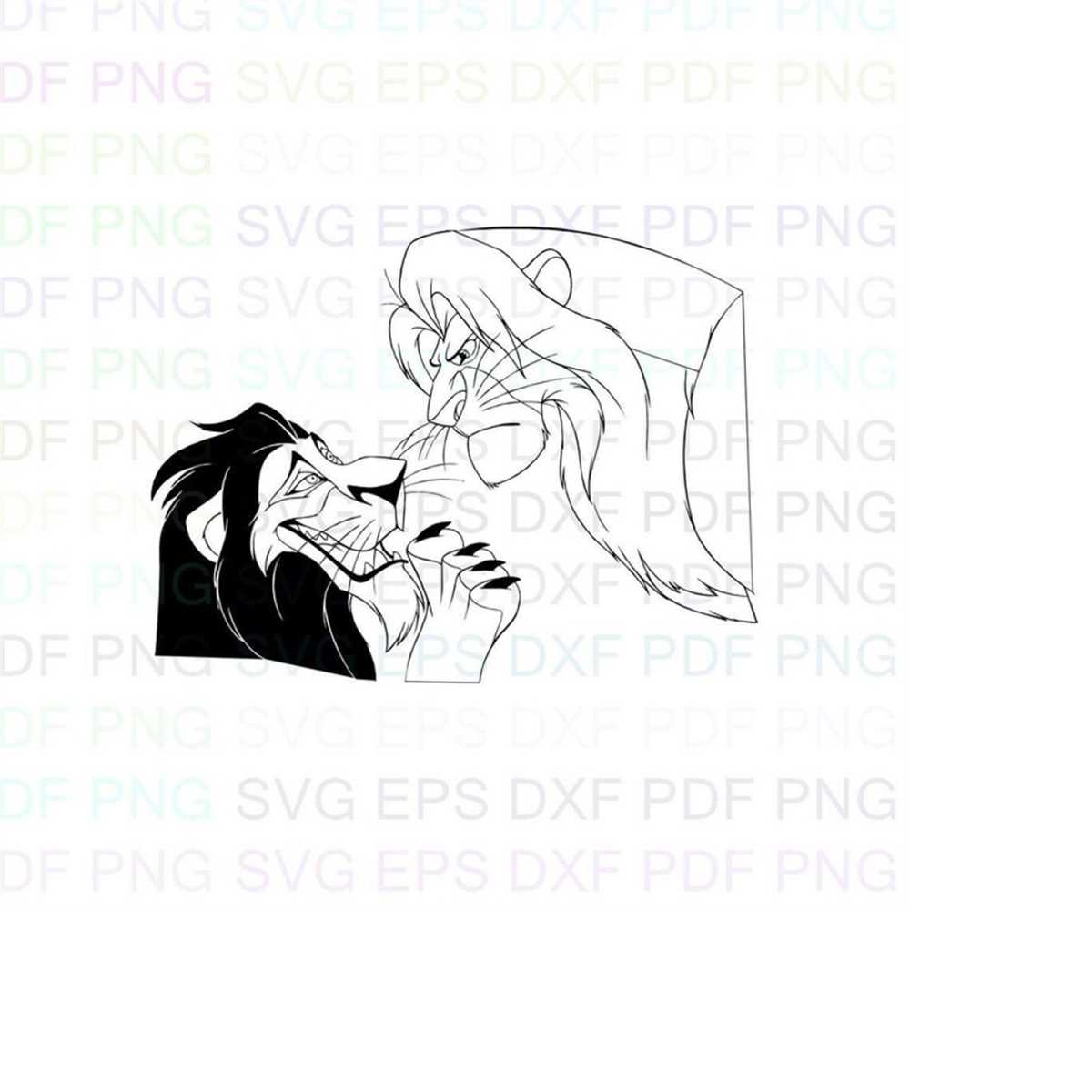 mufasa_and_scar_the_lion_king Outline Svg Dxf Eps Pdf Png, C - Inspire ...