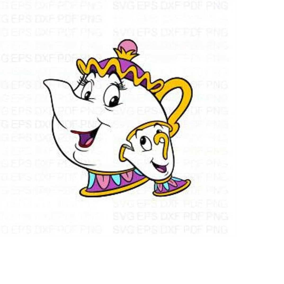 Chip_and_Mrs_Potts_Beauty_and_the_Beast Svg Dxf Eps Pdf Png, - Inspire ...