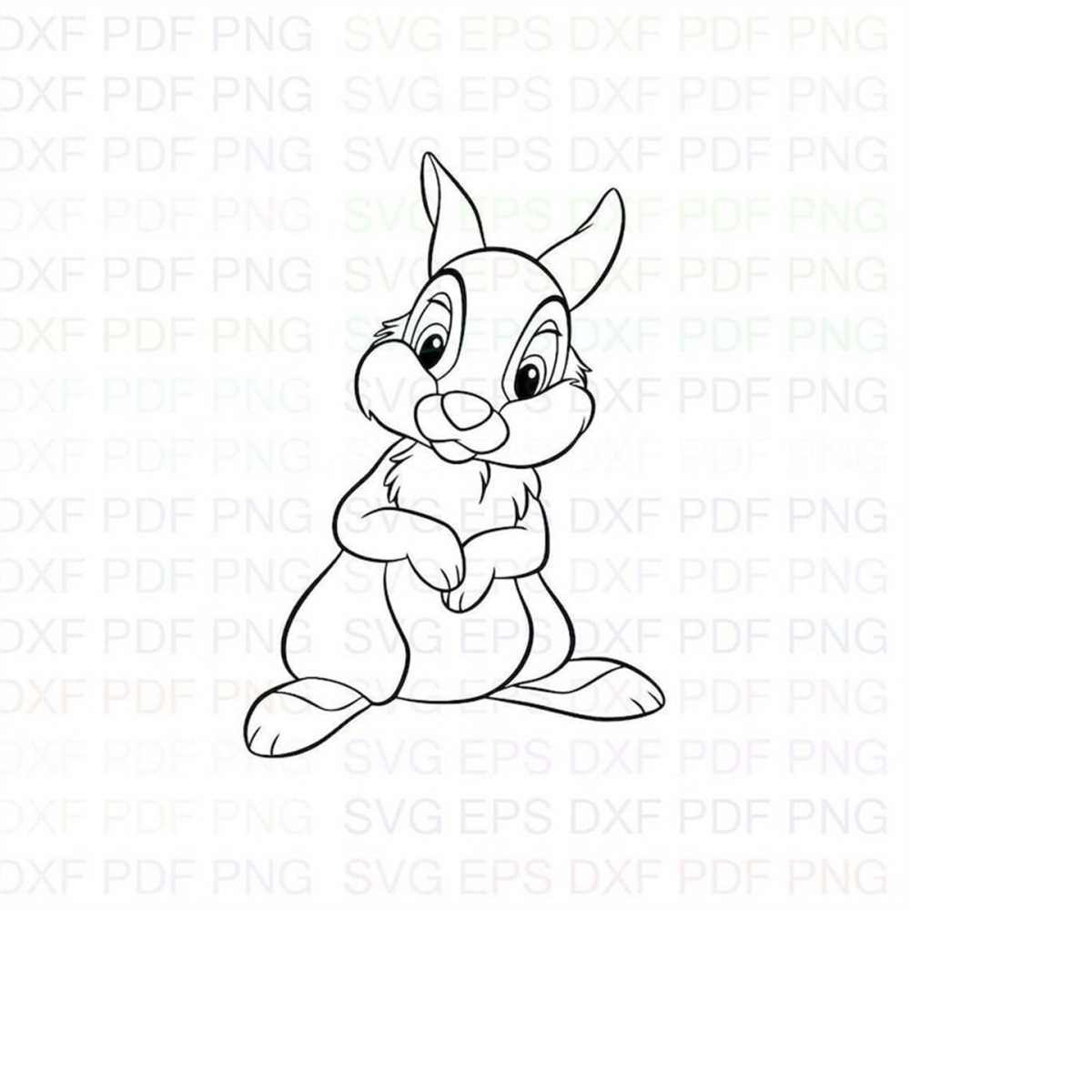 Thumper_Bambi Outline Svg Dxf Eps Pdf Png, Cricut, Cutting f - Inspire ...