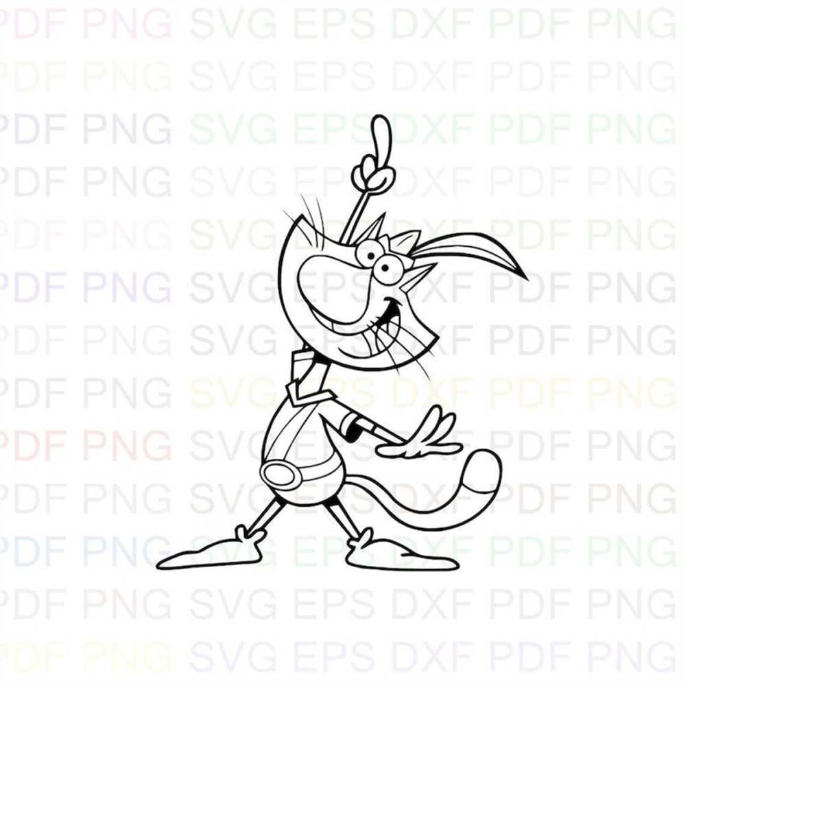 Nature_Cat_2 Outline Svg Dxf Eps Pdf Png, Cricut, Cutting fi - Inspire ...