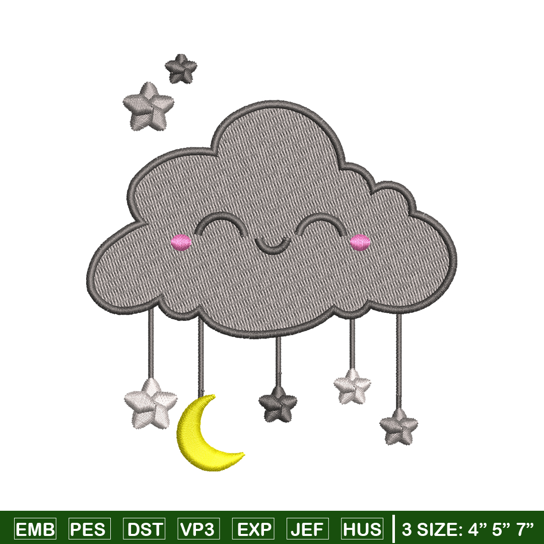 Clouds cute logo embroidery design, logo embroidery, logo de | Inspire Uplift