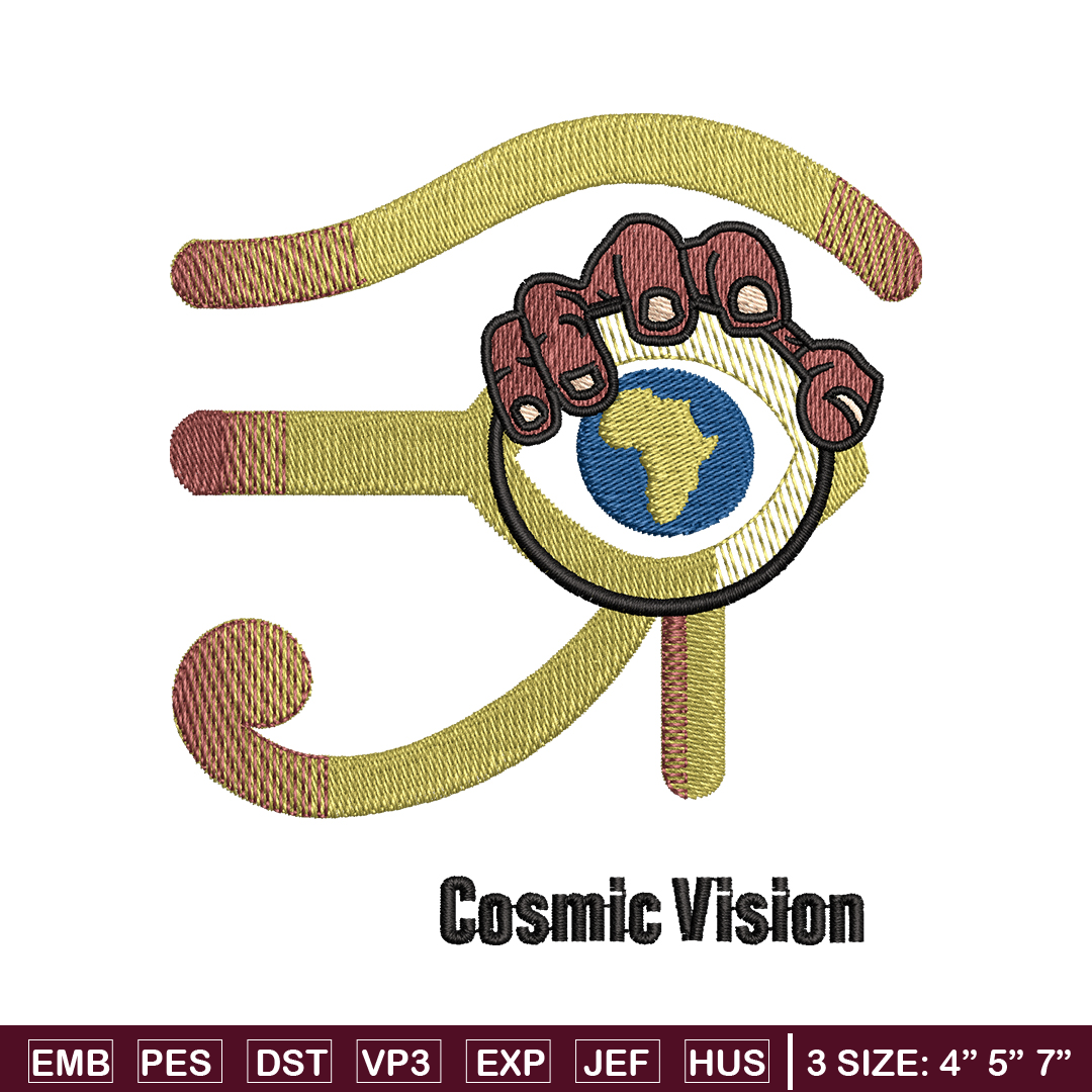Cosmic vision logo embroidery design, logo embroidery, logo | Inspire Uplift