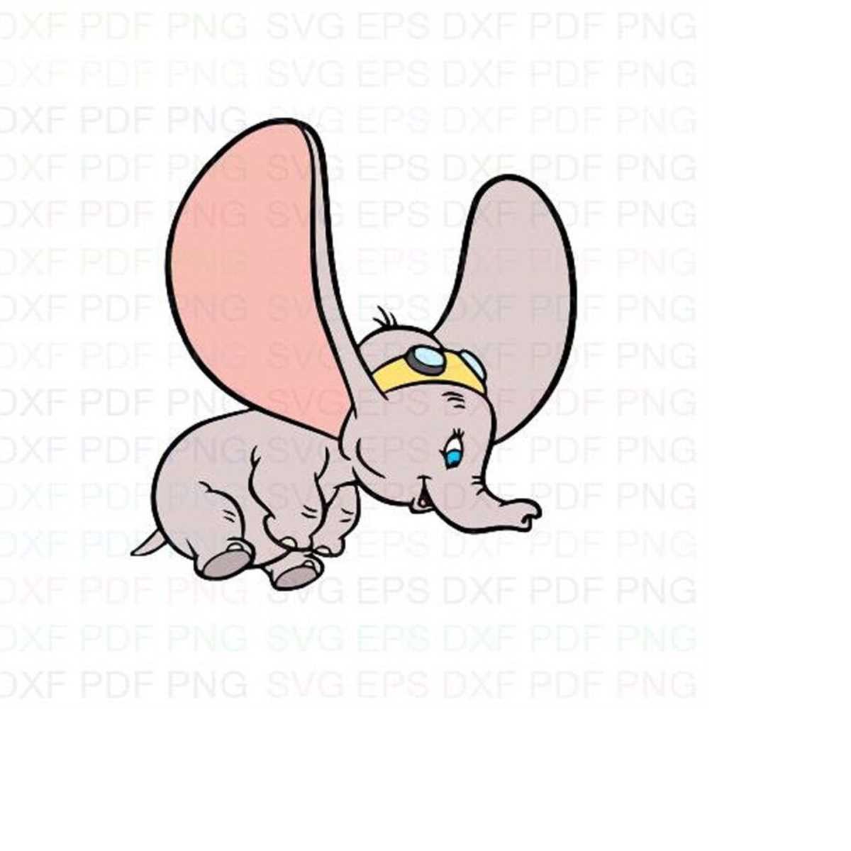 Dumbo_Flying_with_Goggles Svg Dxf Eps Pdf Png, Cricut, Cutti - Inspire ...