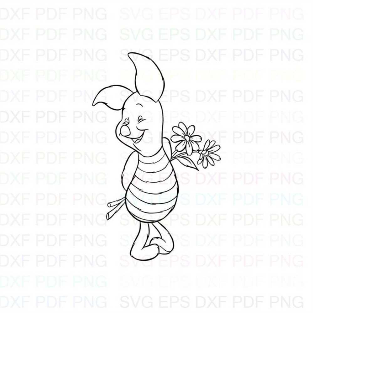 Piglet_Winnie_the_Pooh_10 Outline Svg Dxf Eps Pdf Png, Cricu - Inspire ...