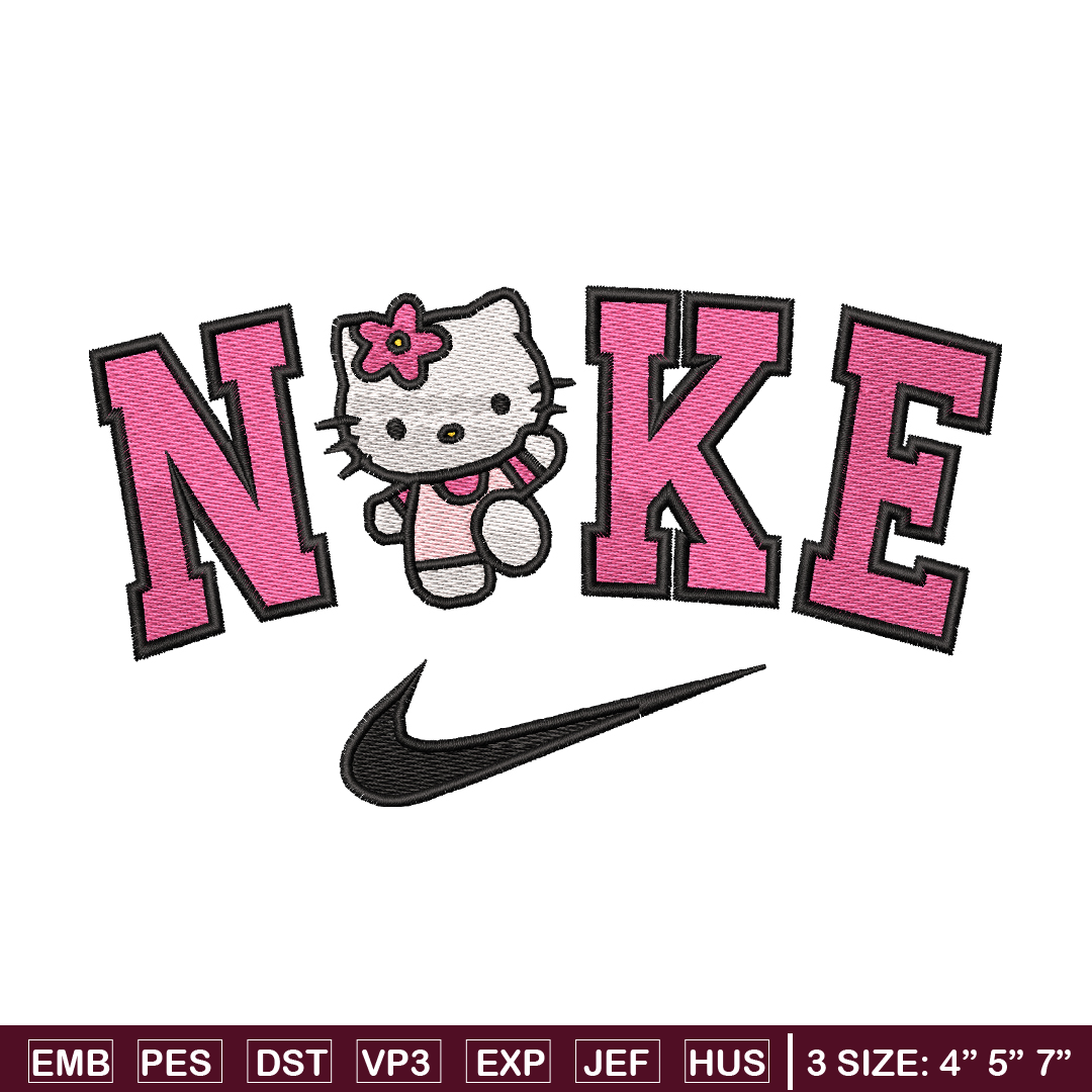 Cute Kawaii Hello Kitty Nike embroidery design, logo embroid | Inspire ...