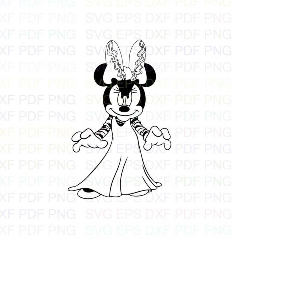 minnie_halloween Outline Svg Dxf Eps Pdf Png, Cricut, Cuttin - Inspire ...