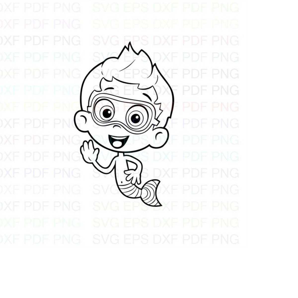 Nonny_Bubble_Guppies Outline Svg Dxf Eps Pdf Png, Cricut, Cu - Inspire ...