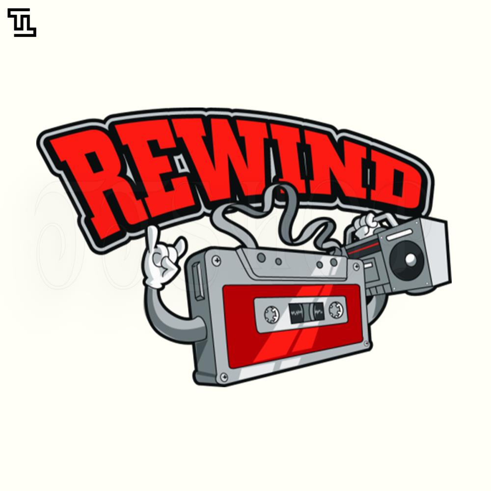 REWIND 80s Design Cartoon PNG | Inspire Uplift