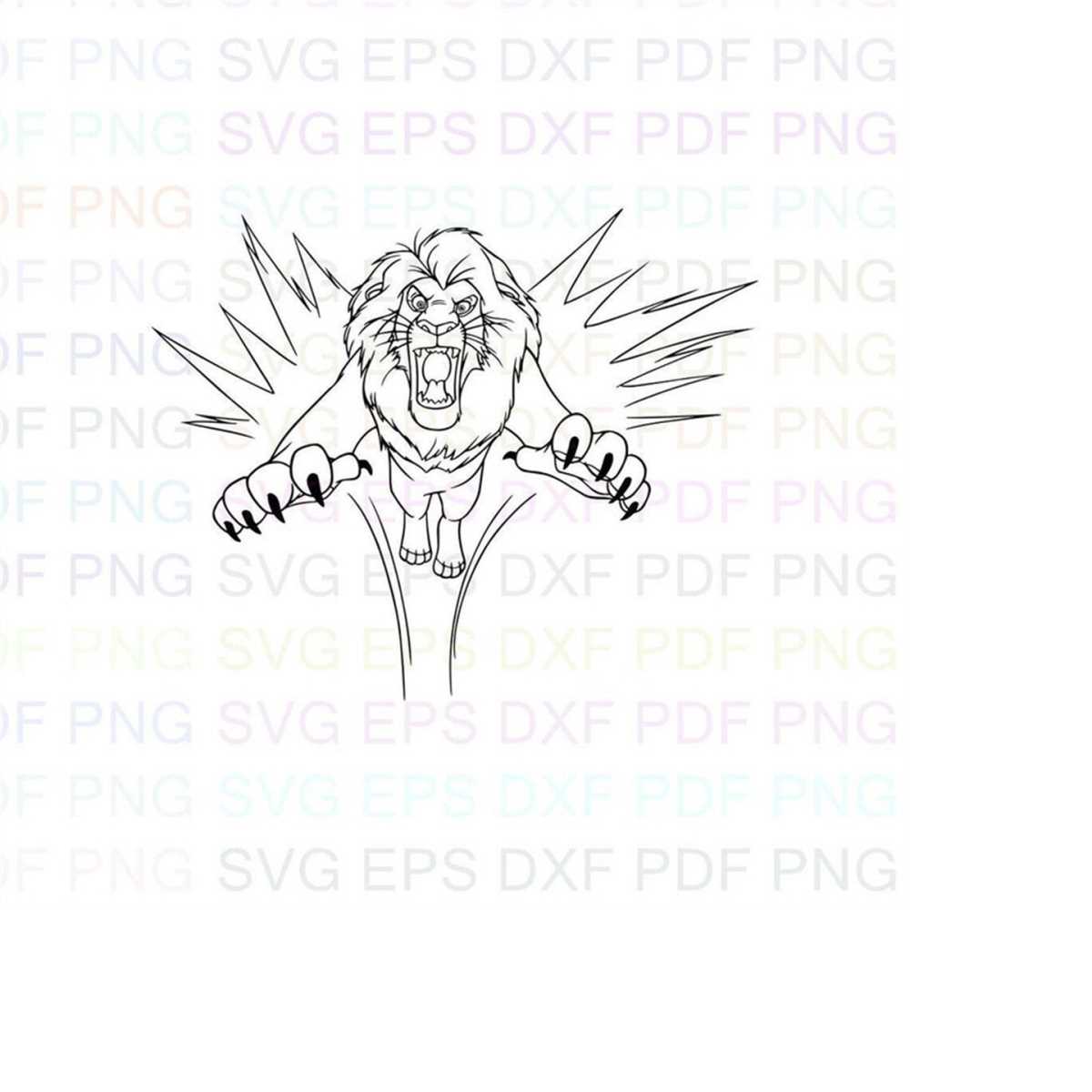 mufasa_the_lion_king_7 Outline Svg Dxf Eps Pdf Png, Cricut, - Inspire ...