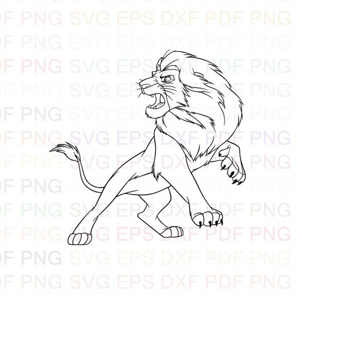mufasa_the_lion_king_8 Outline Svg Dxf Eps Pdf Png, Cricut, - Inspire ...