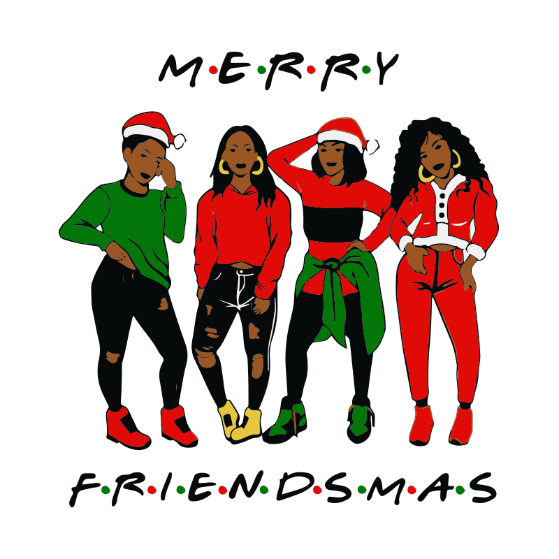 Merry Friend Christmas Svg, Afro Christmas Svg, Merry Christ - Inspire ...