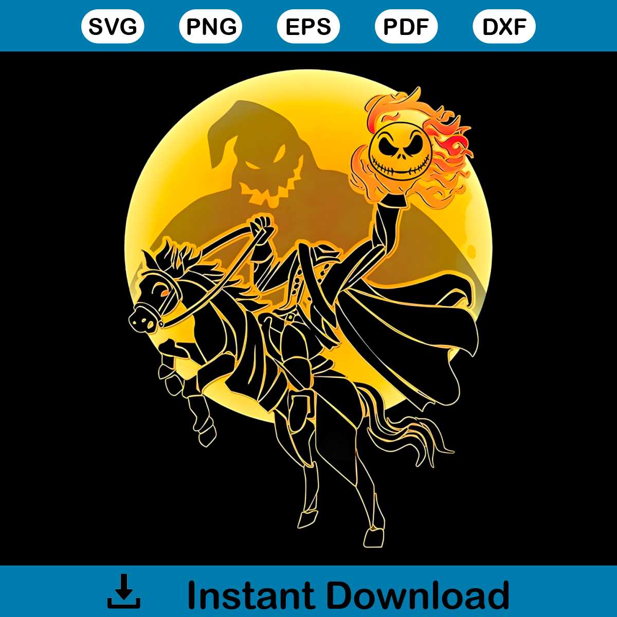 Headless Horseman Jack Skellington Moon PNG Download - Inspire Uplift