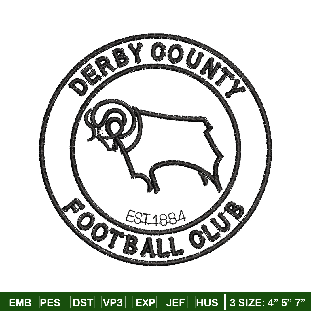 Derby Logo embroidery design, Derby Logo embroidery, logo de | Inspire ...