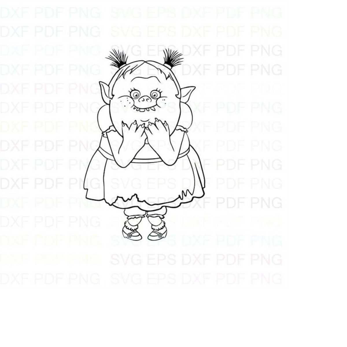 Bridget_Trolls Outline Svg Dxf Eps Pdf Png, Cricut, Cutting - Inspire ...