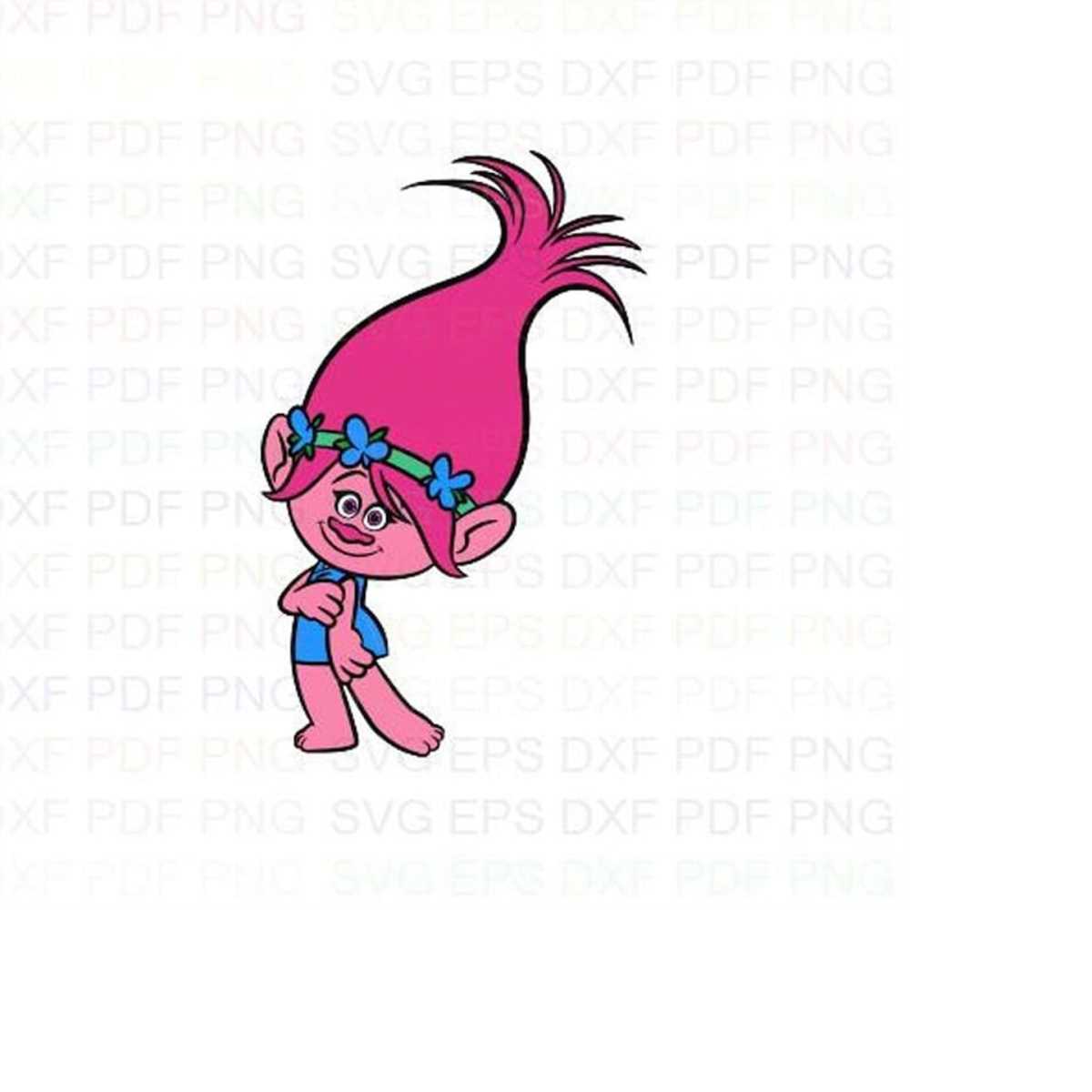 Poppy_Smile_Trolls Svg Dxf Eps Pdf Png, Cricut, Cutting file - Inspire ...