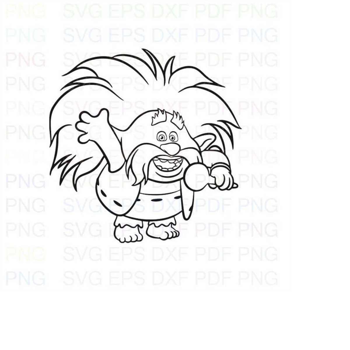 King_Peppy_Trolls Outline Svg Dxf Eps Pdf Png, Cricut, Cutti - Inspire ...
