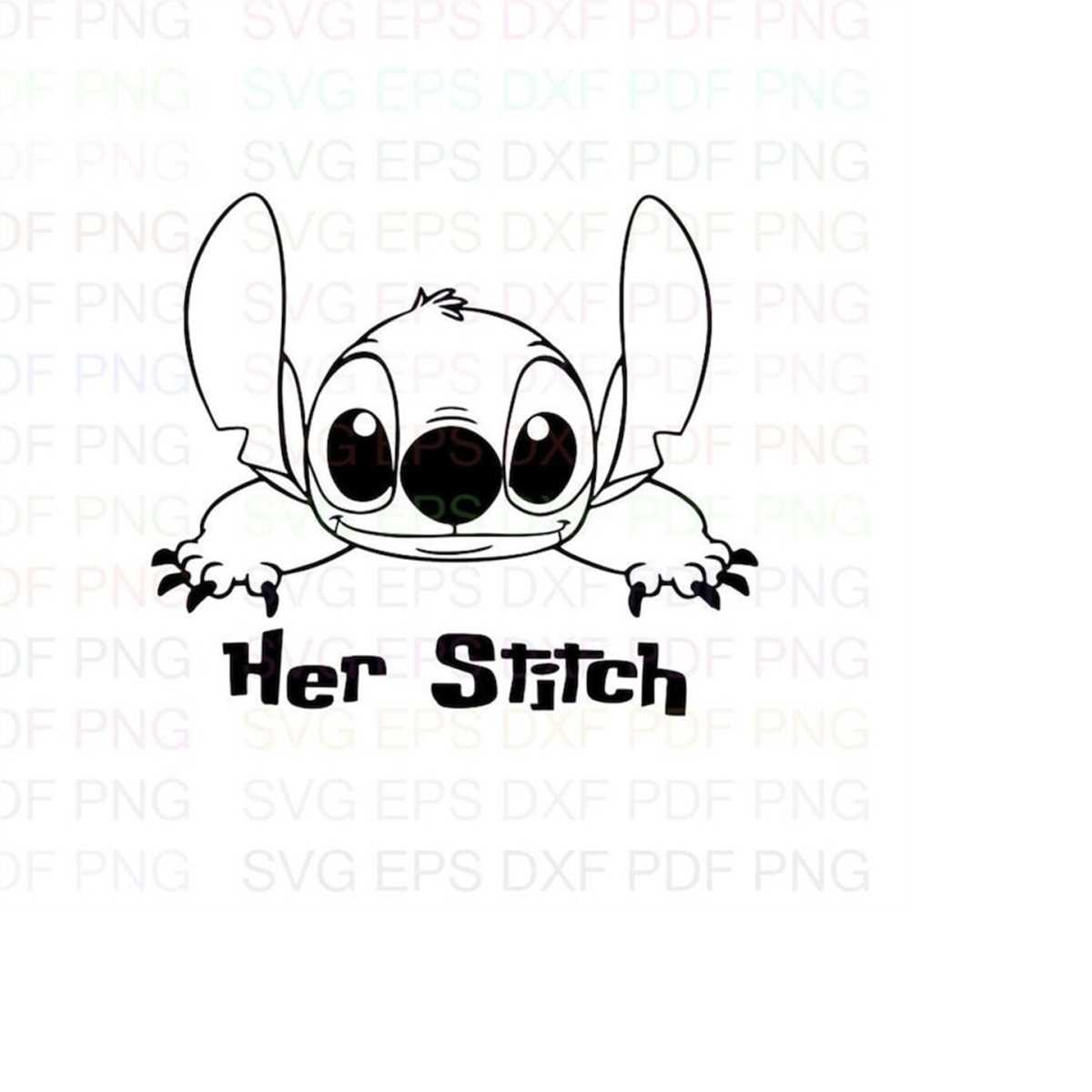 Her_Stitch_Lilo_and_Stitch Outline Svg Dxf Eps Pdf Png, Cric | Inspire ...