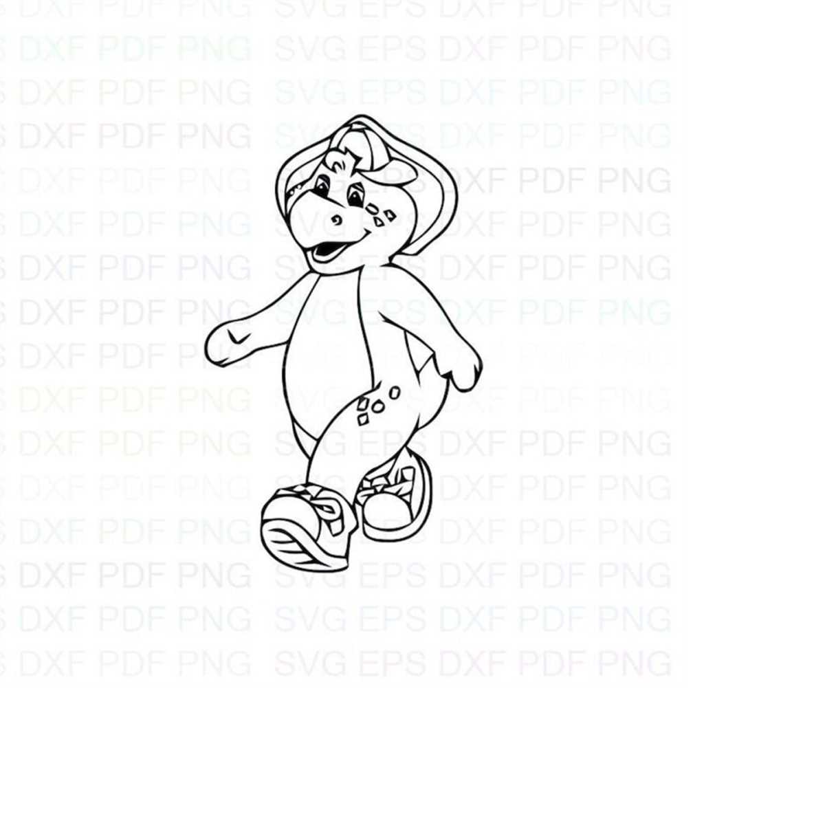 BJ_barney Outline Svg Dxf Eps Pdf Png, Cricut, Cutting file, - Inspire ...