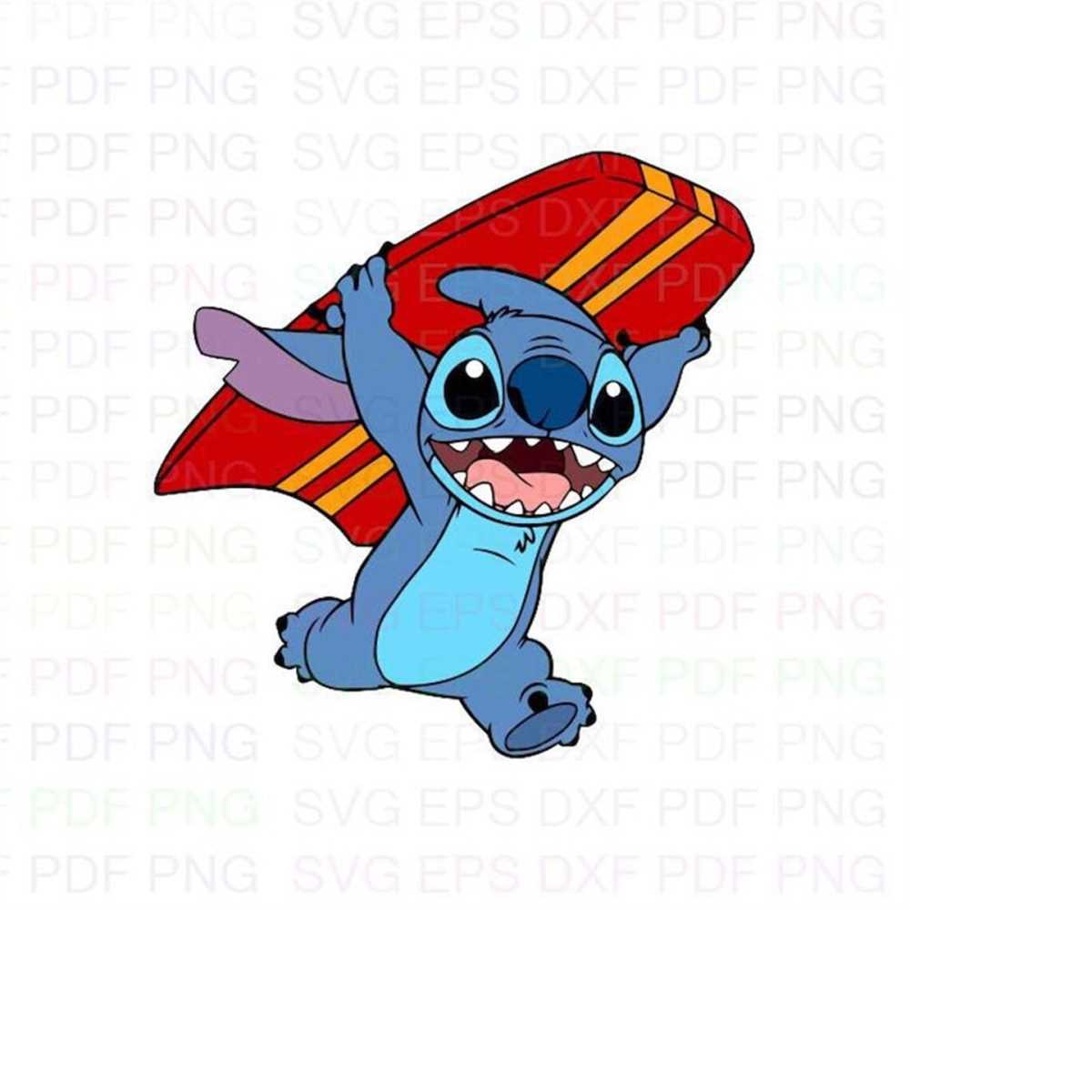 Stitch_Surfboard_Lilo_and_Stitch Svg Dxf Eps Pdf Png, Cricut - Inspire ...