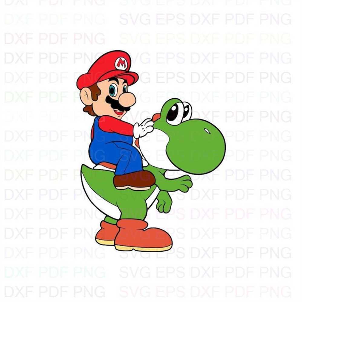 Super_Mario_with_Yoshi Svg Dxf Eps Pdf Png, Cricut, Cutting - Inspire ...