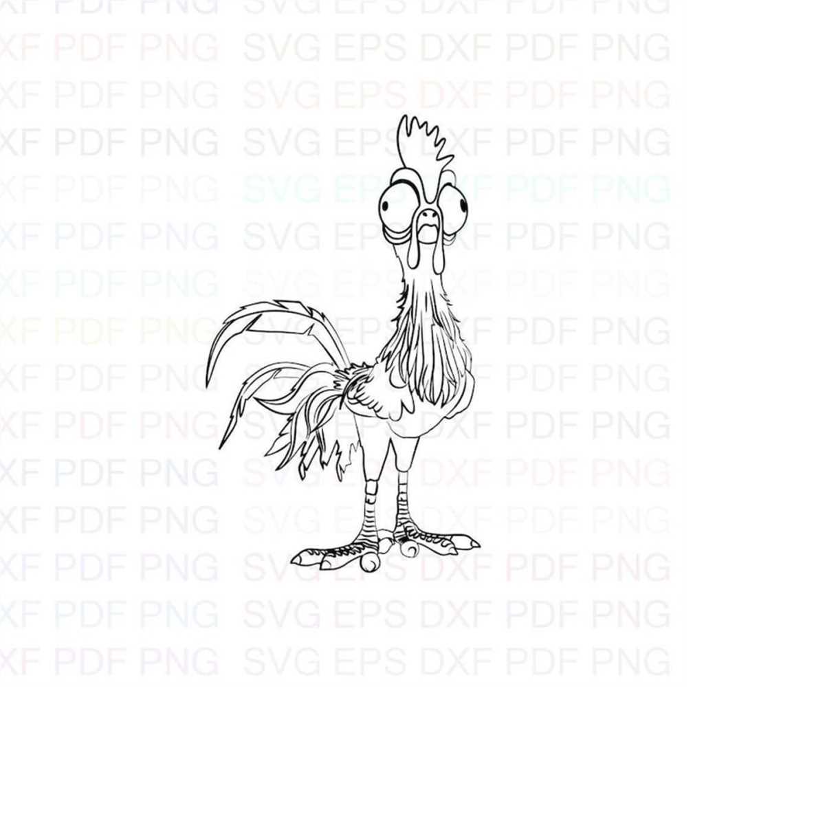 Heihei_Moana Outline Svg Dxf Eps Pdf Png, Cricut, Cutting fi - Inspire ...