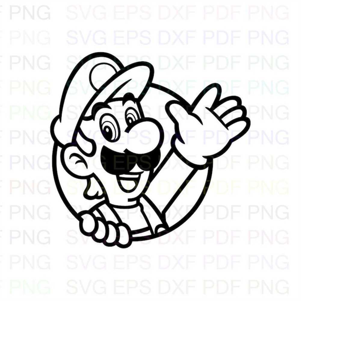 Luigi_waving_his_hand_Through_a_Circle_Super_Mario_Bros Outl - Inspire ...