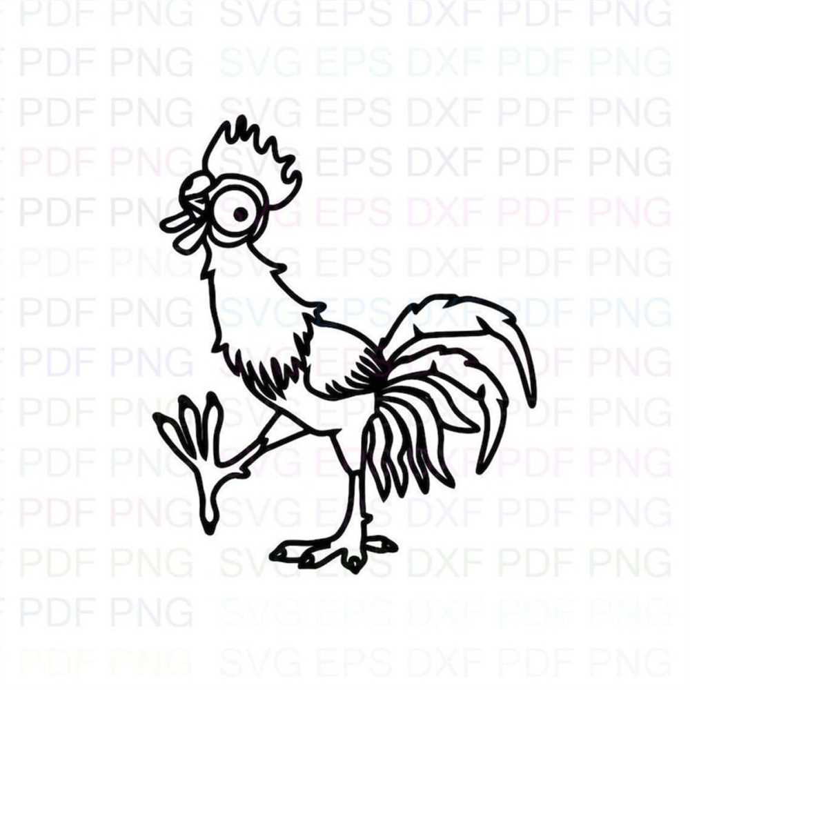 Hei_Hei_the_Rooster_2_Moana Outline Svg Dxf Eps Pdf Png, Cri - Inspire ...