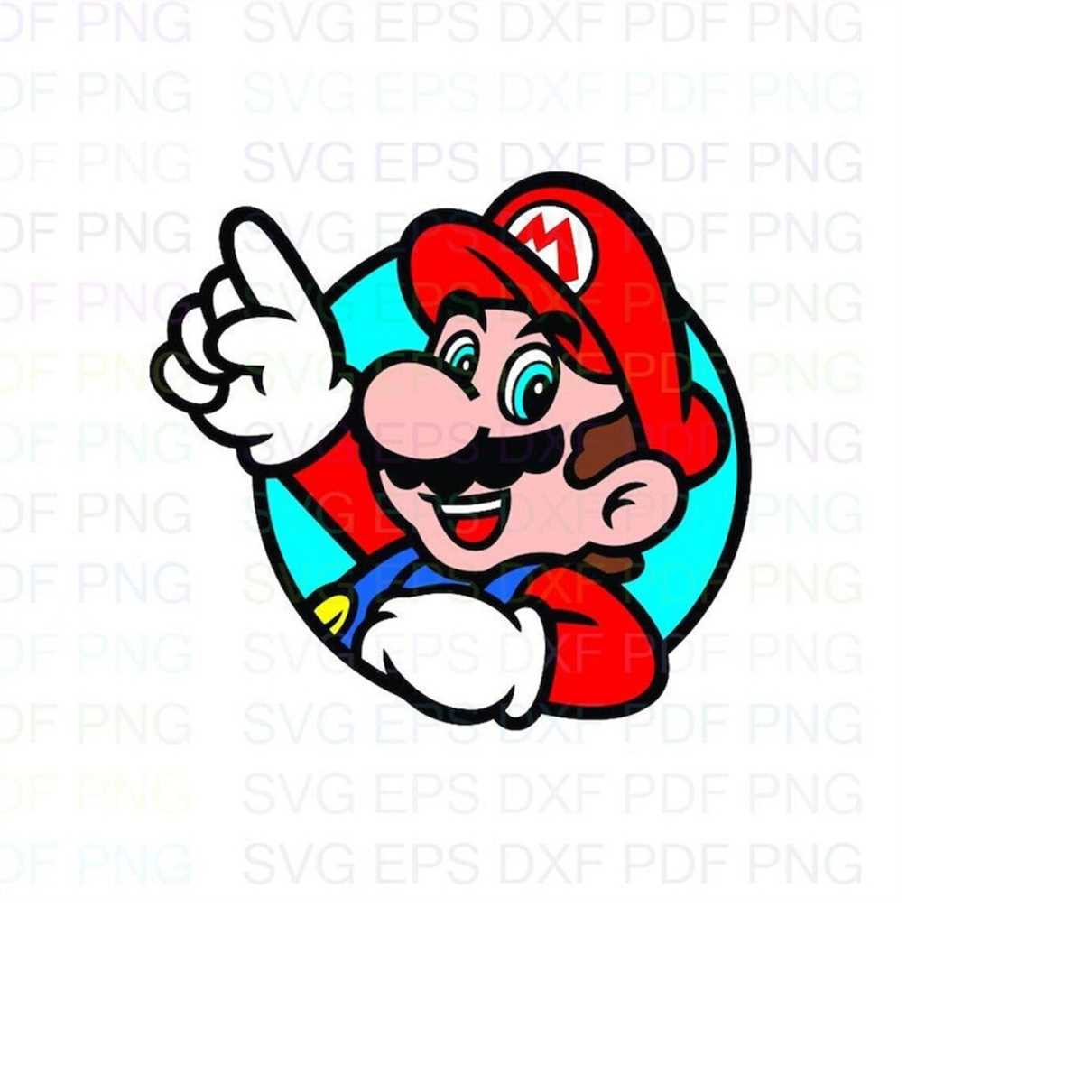 Super_Mario_Bros_waving_his_hand_Through_a_Circle Svg Dxf Ep - Inspire ...