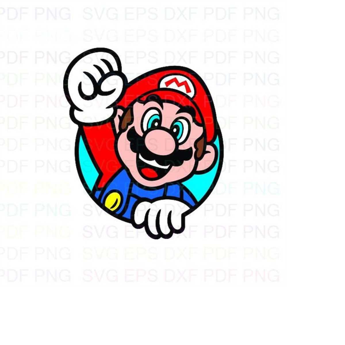 Super_Mario_Bros_waving_his_hand_Through_a_Circle_2 Svg Dxf | Inspire ...
