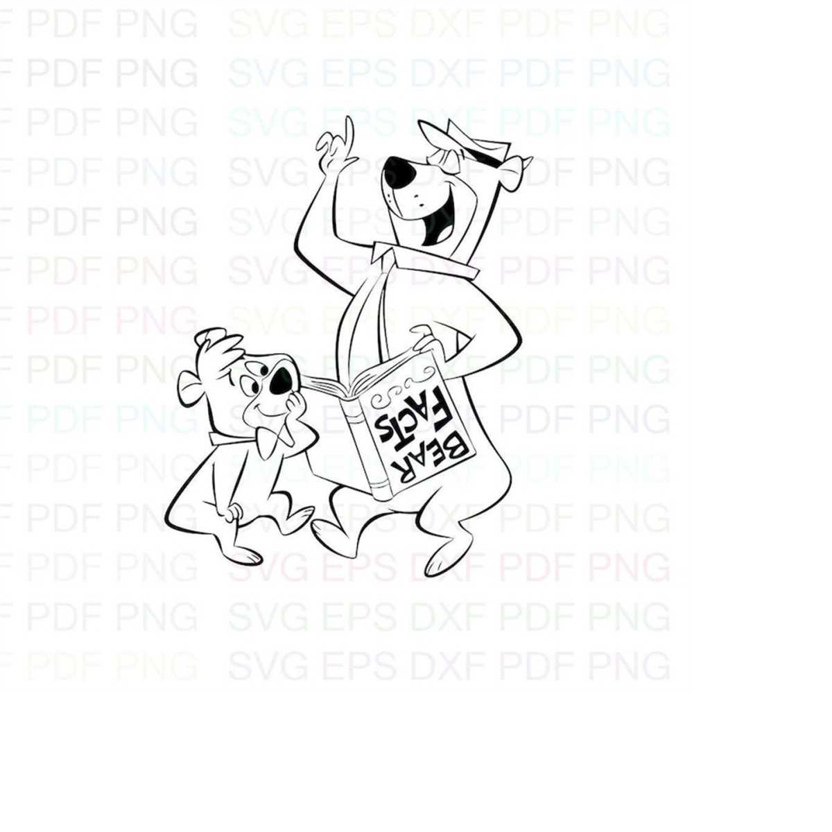Yogi_Bear_and_Boo_Boo_school_book Outline Svg Dxf Eps Pdf Pn - Inspire ...