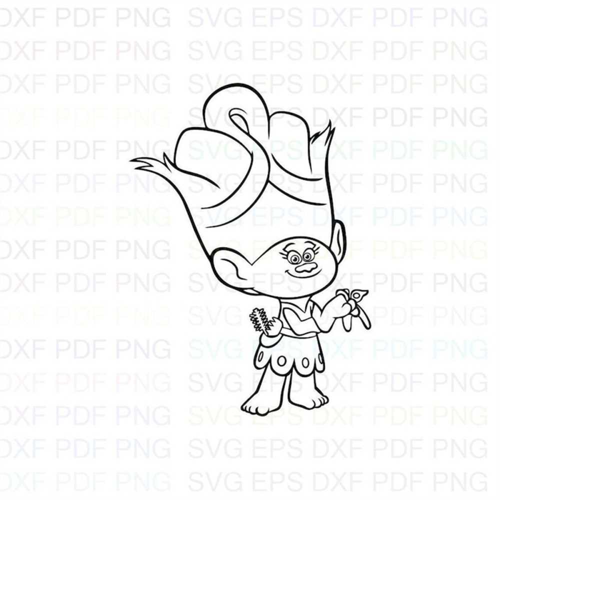 Maddy_Trolls Outline Svg Dxf Eps Pdf Png, Cricut, Cutting fi - Inspire ...