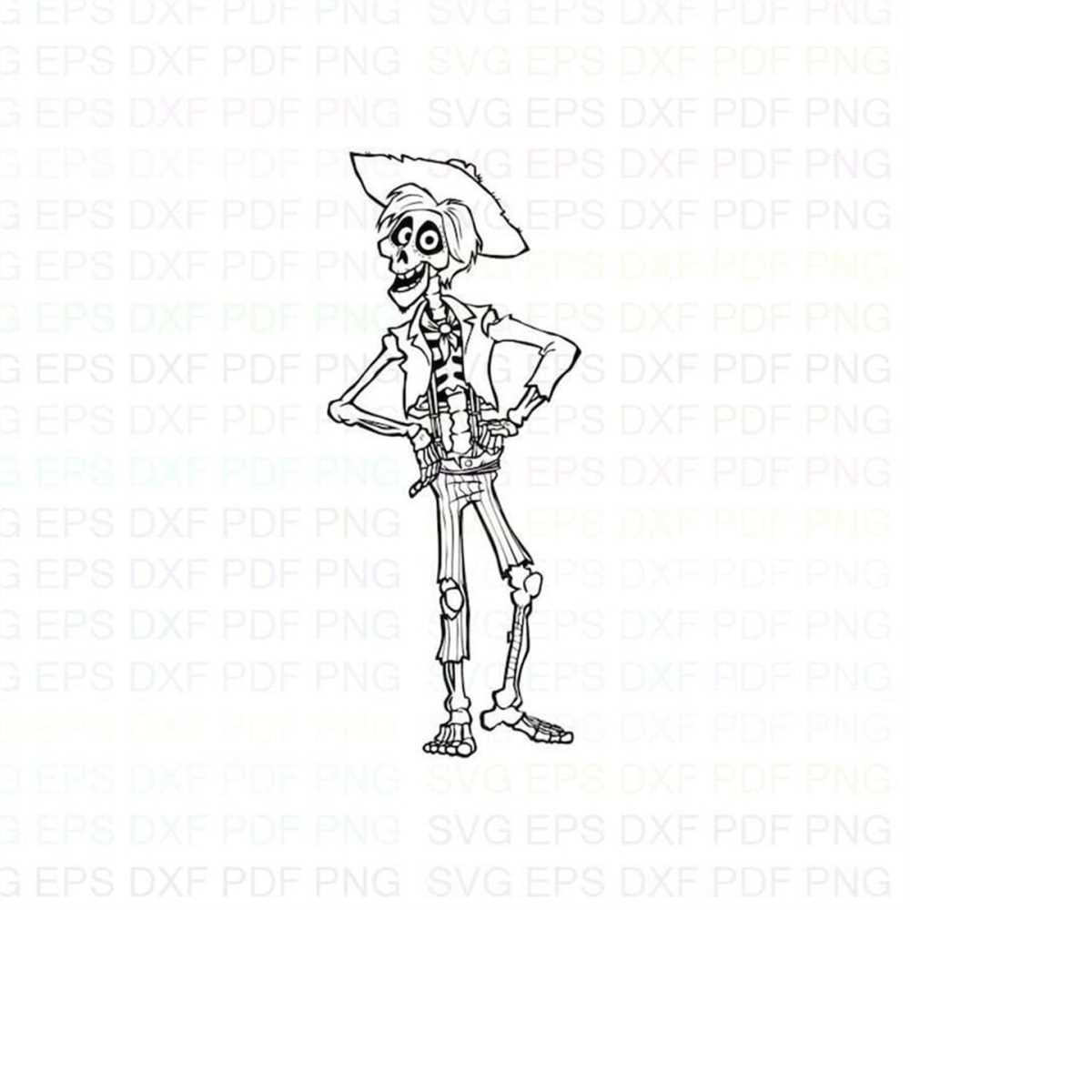 Hector_Coco Outline Svg Dxf Eps Pdf Png, Cricut, Cutting fil - Inspire ...