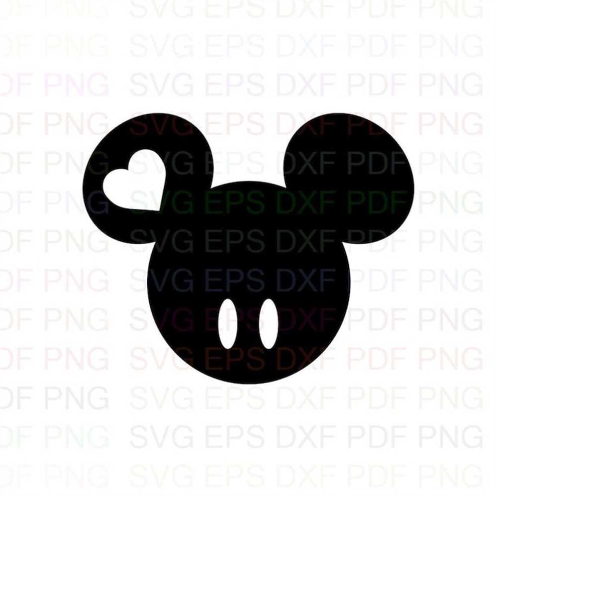 Mickey_Heart_Mickey_Mouse Outline Svg Dxf Eps Pdf Png, Cricu - Inspire ...