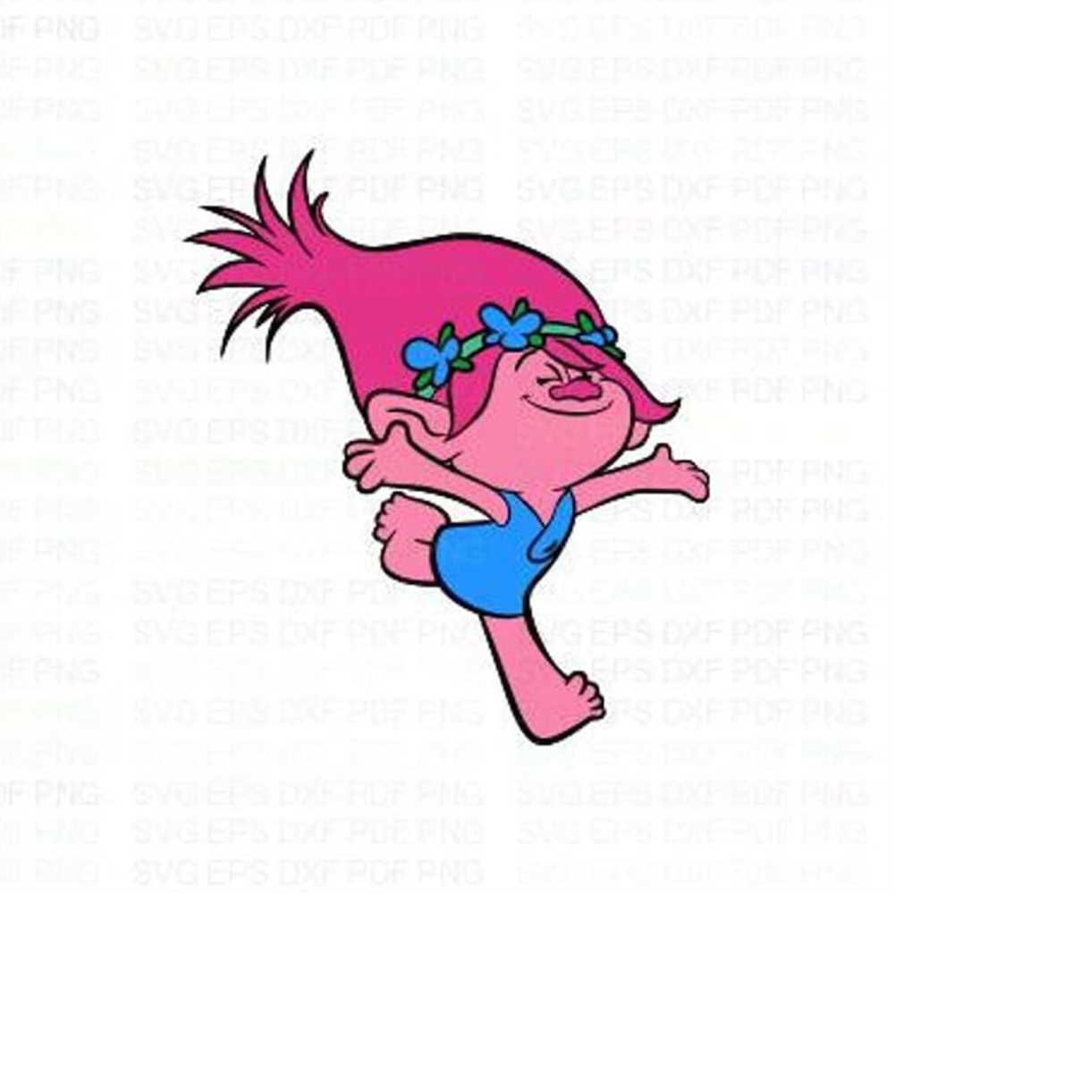 Poppy_Run_Trolls Svg Dxf Eps Pdf Png, Cricut, Cutting file, - Inspire ...