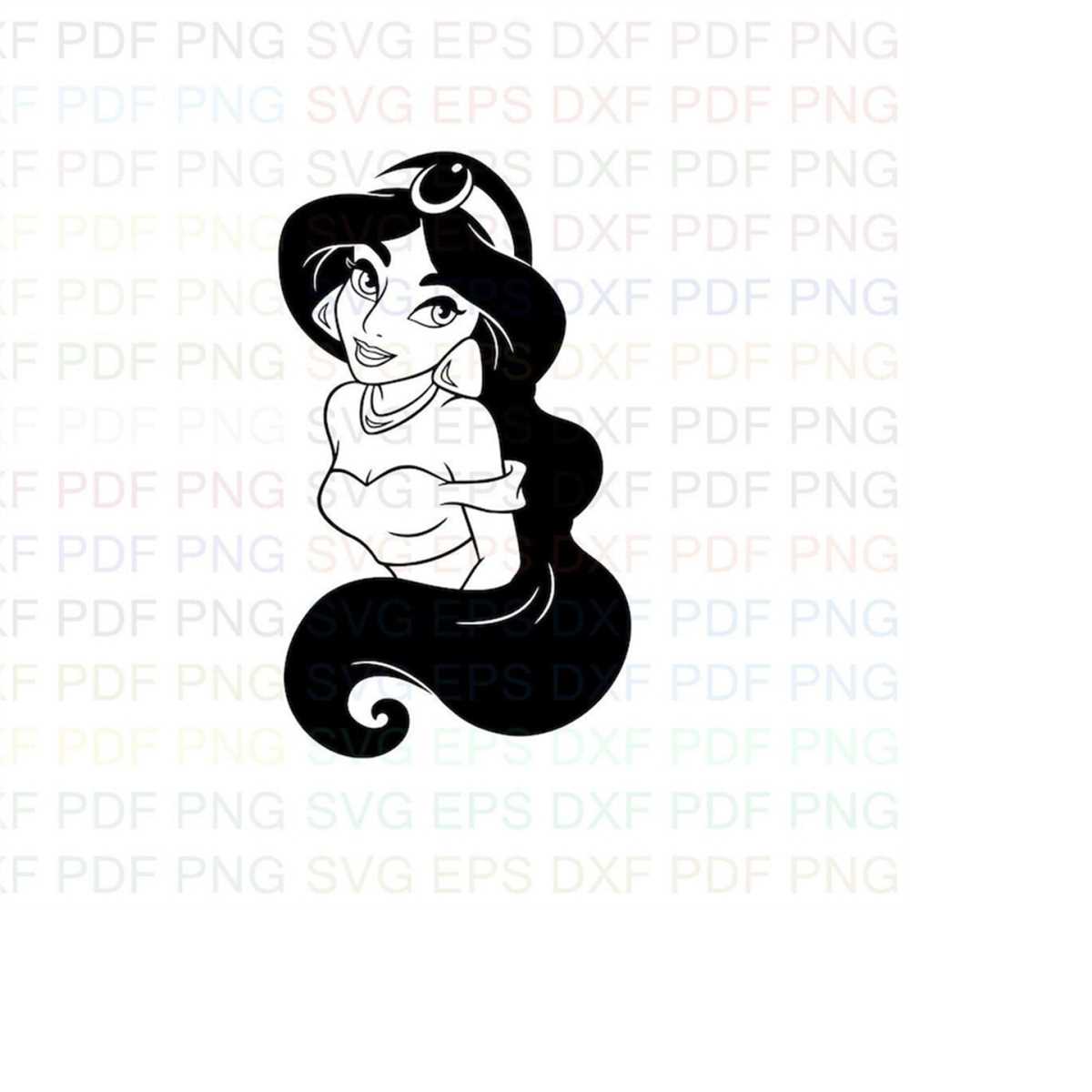 Jasmine_3_Aladdin Outline Svg Dxf Eps Pdf Png, Cricut, Cutti - Inspire ...