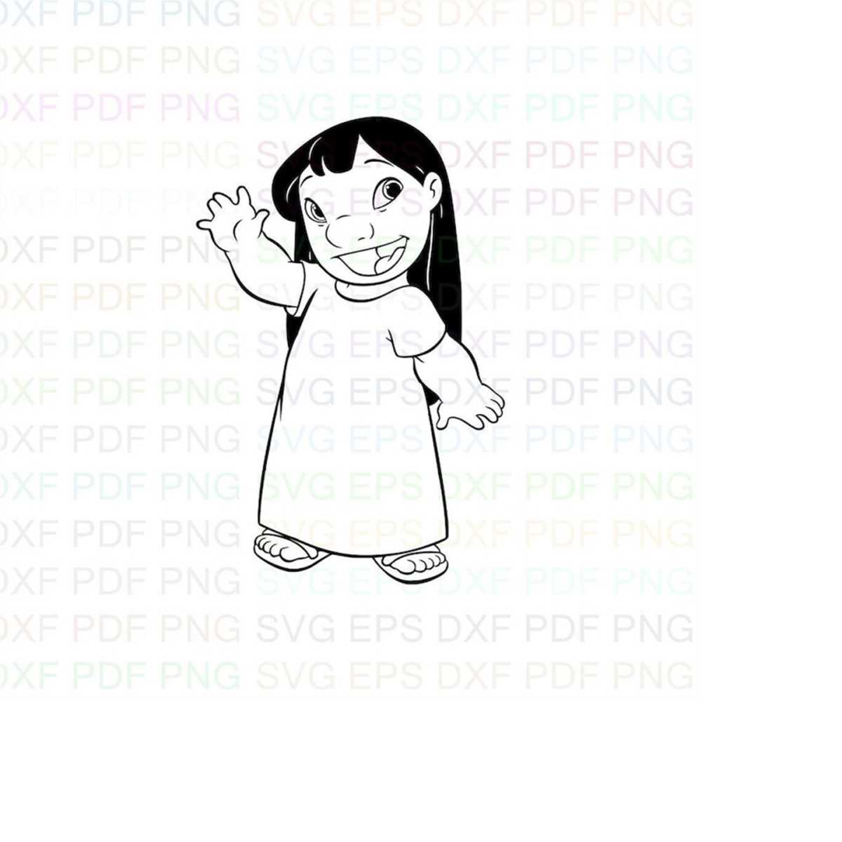 Lilo_Pelekai_lilo_and_stitch Outline Svg Dxf Eps Pdf Png, Cr | Inspire ...