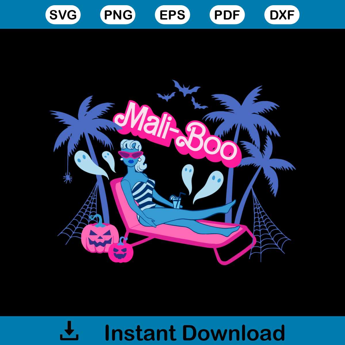 Mali Boo Funny Halloween Barbie SVG Cutting Digital File | Inspire Uplift