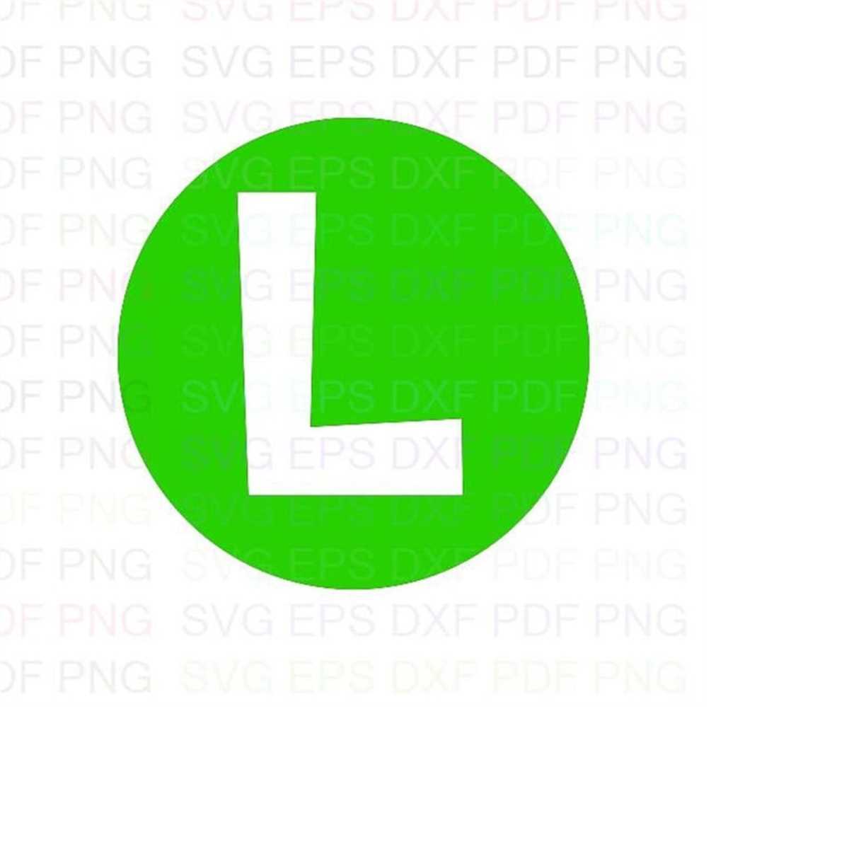 Luigi_logo_L_Super_Mario_Bros Svg Dxf Eps Pdf Png, Cricut, C | Inspire ...