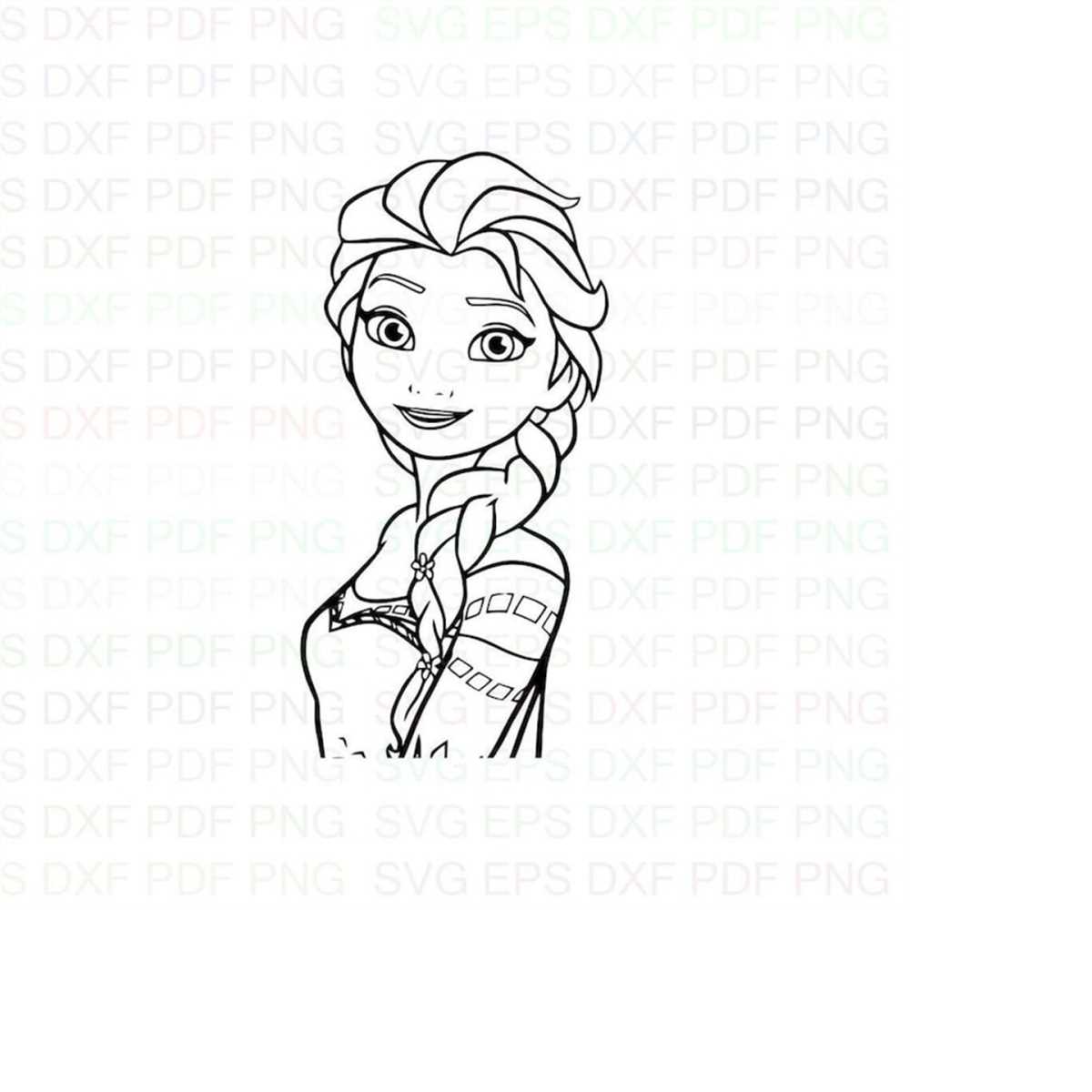 Frozen_Elsa_2 Outline Svg Dxf Eps Pdf Png, Cricut, Cutting f - Inspire ...