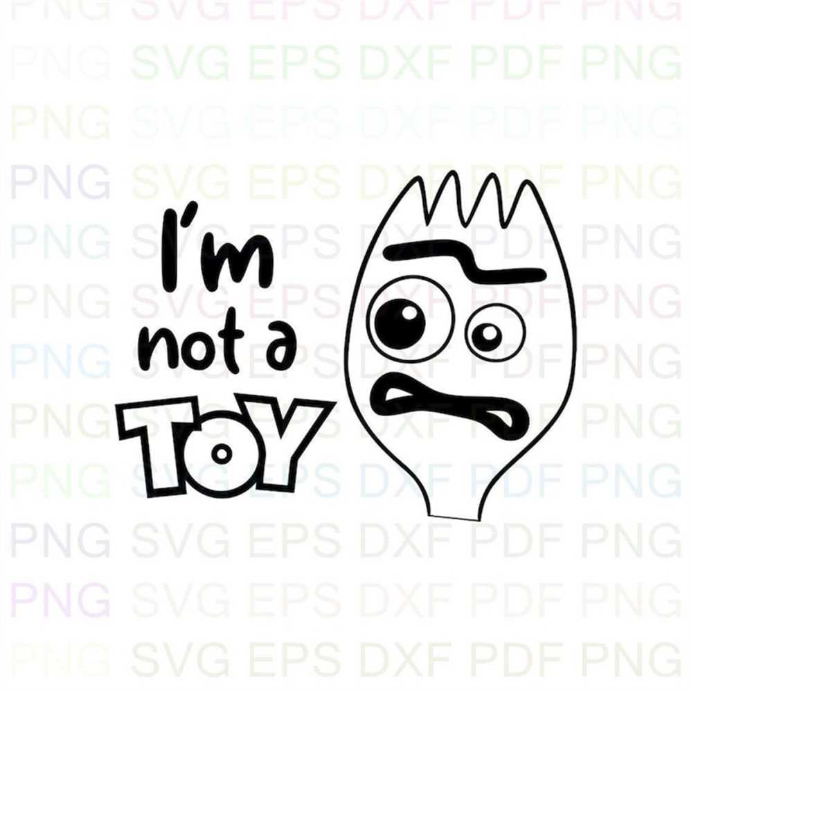 Forky_Im_not_a_toy_Toy_Story Outline Svg Dxf Eps Pdf Png, Cr - Inspire ...